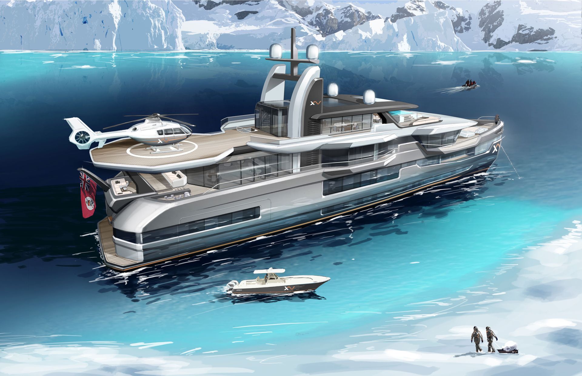 Superyate trimarán de 57 metros de eslora de Marcelo Penna Yacht Design